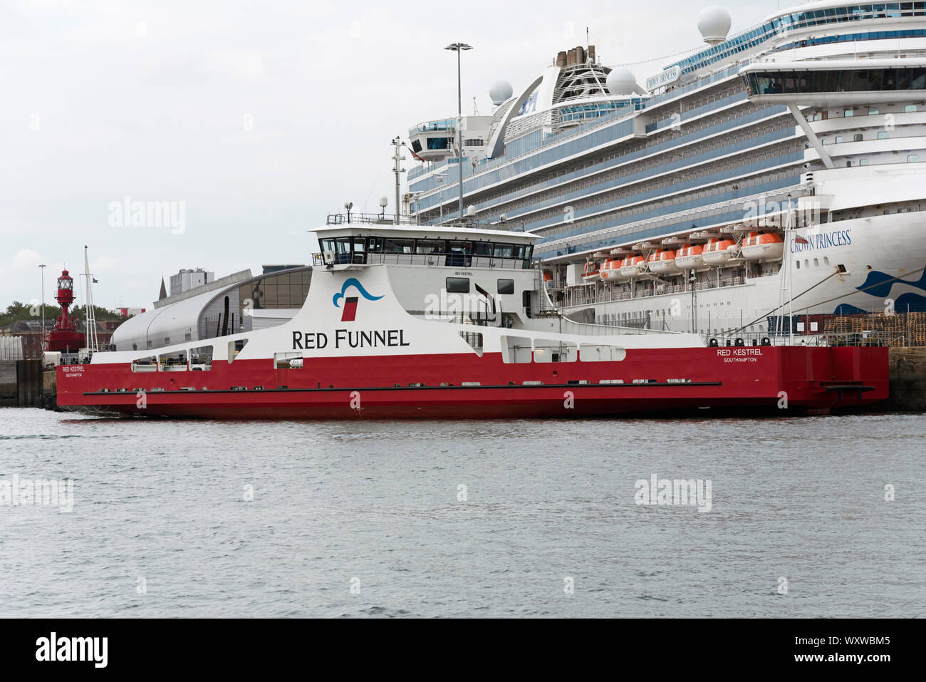 MV Red Kestral freight ferry of the Red Funnel fleet of ferries ...