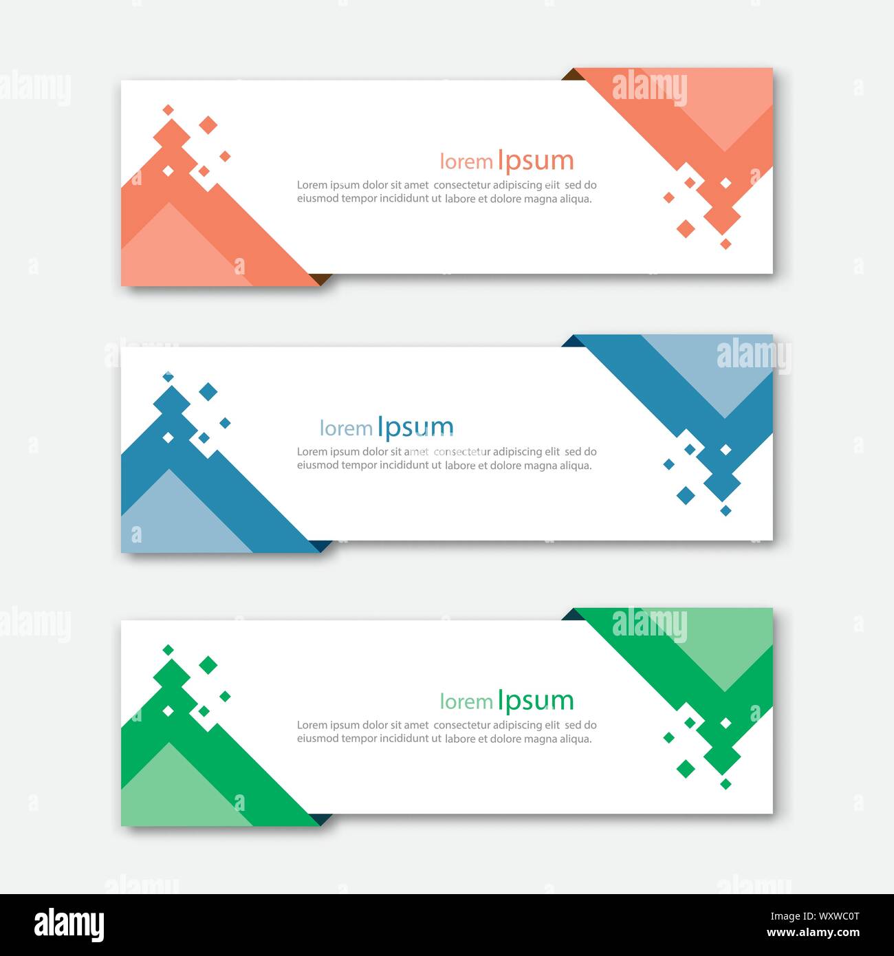 Set of abstract design banner template. Three different colors. Vector ...