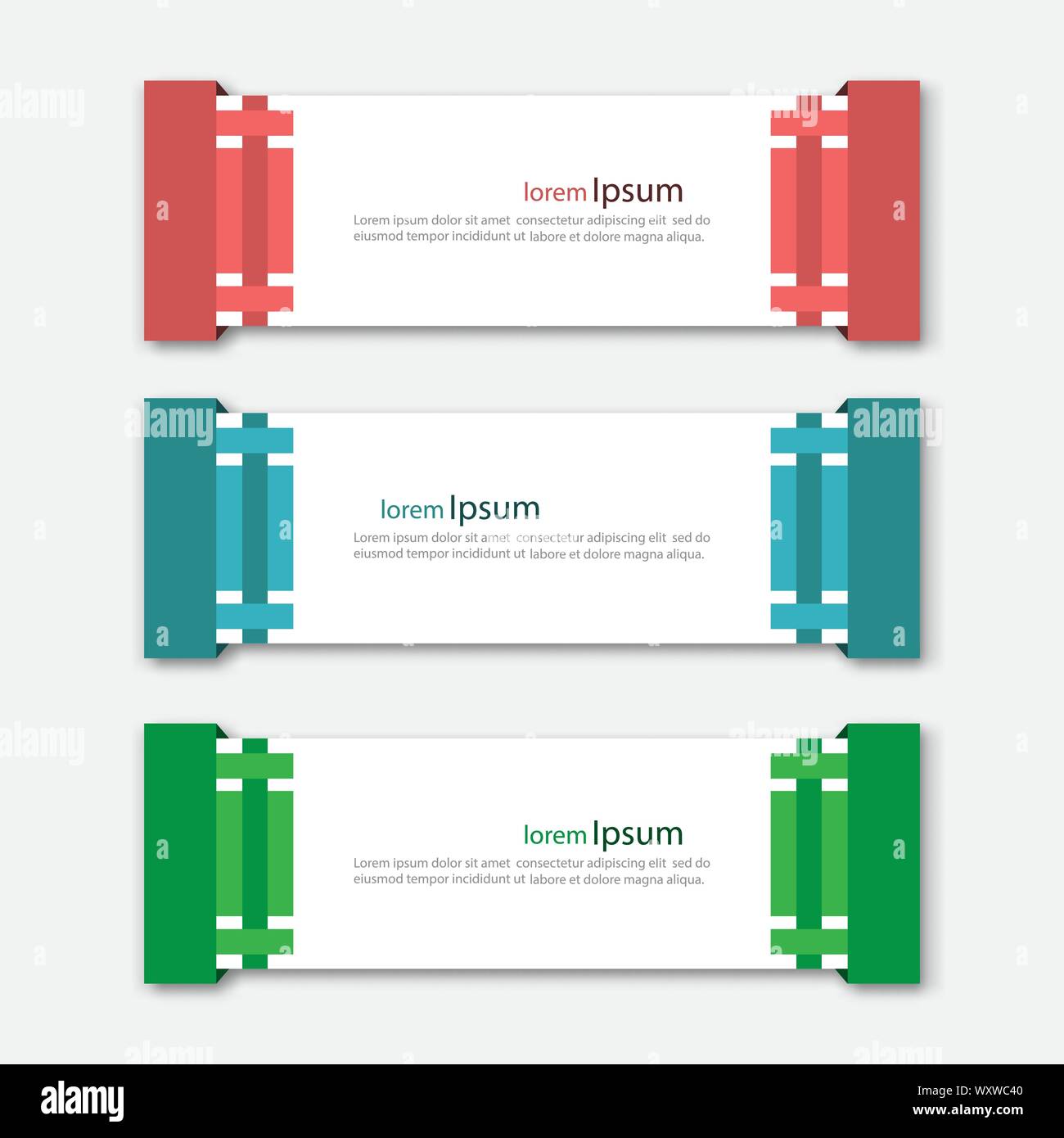 Set of abstract design banner template. Three different colors. Vector ...