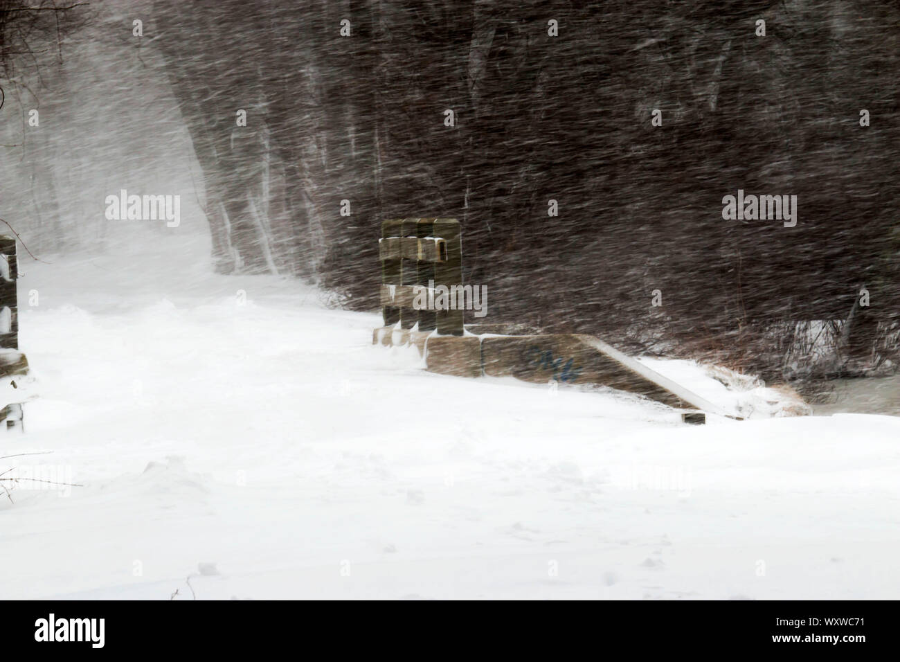 Walking in wind blowing snow hi-res stock photography and images - Alamy