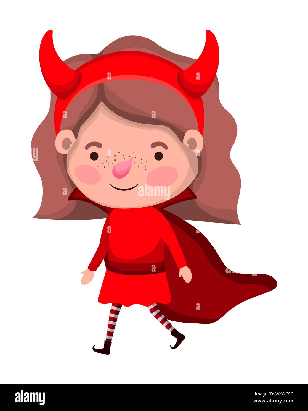 cute little girl with devil costume Stock Vector Image & Art - Alamy