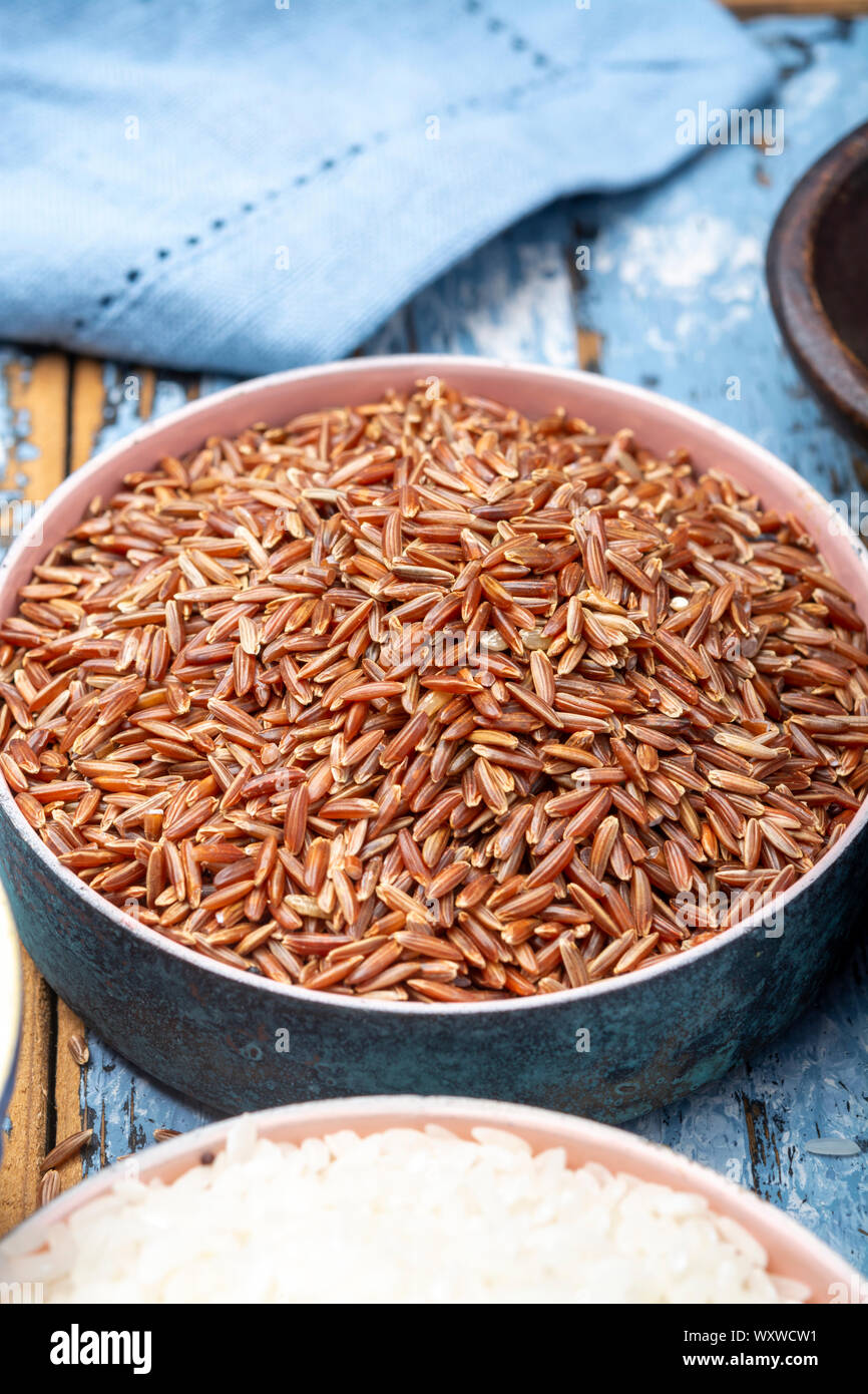 Brown long rice from Camargue, Provence, France close up Stock Photo ...
