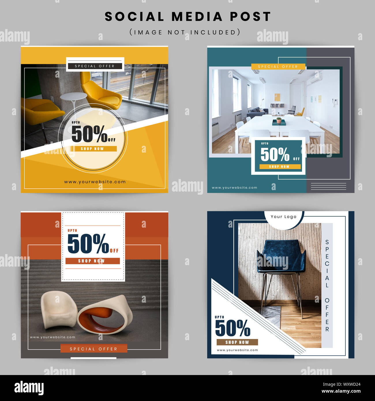 Custom minimal social media post design template illustration Stock ...