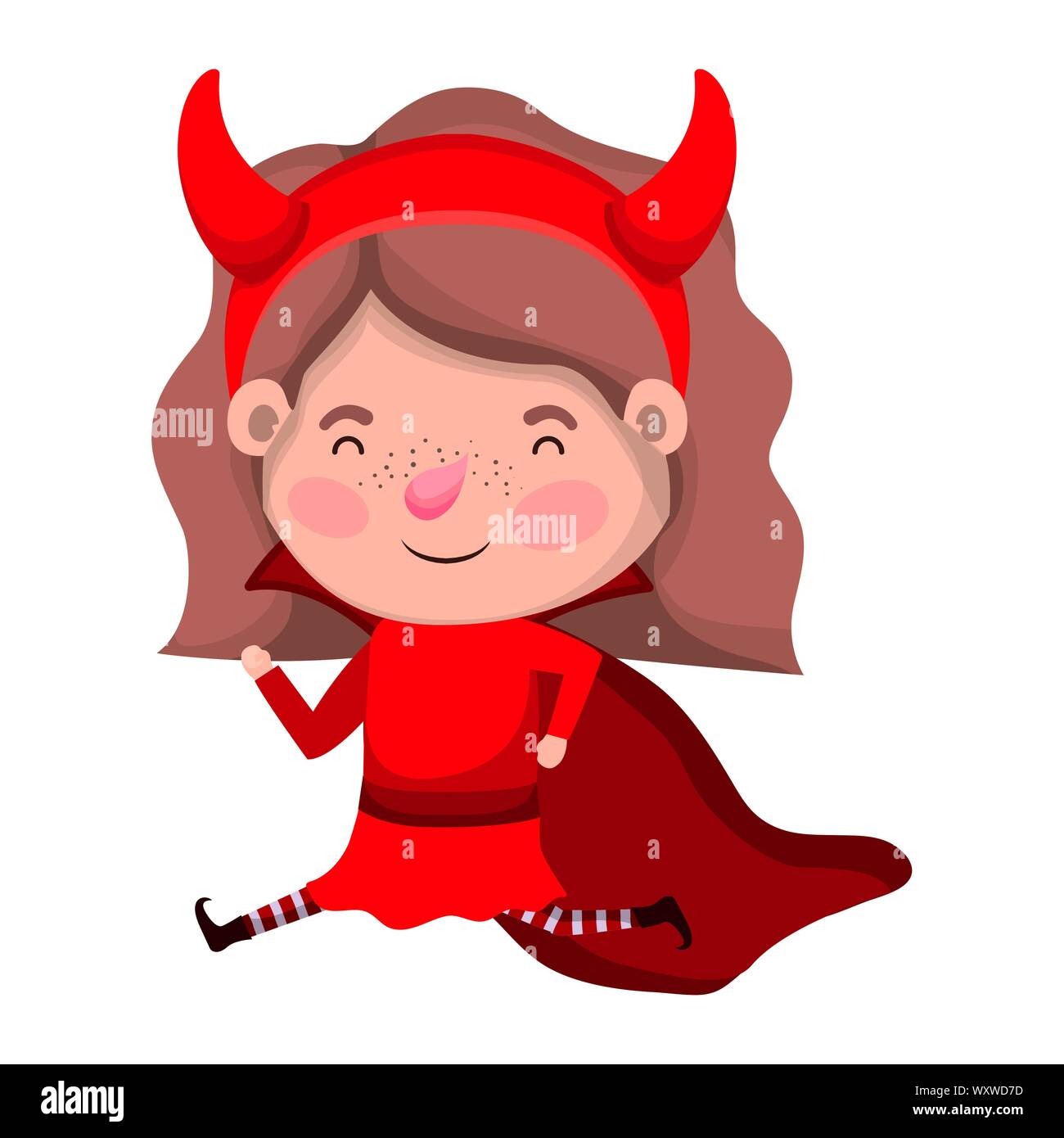 cute little girl with devil costume Stock Vector Image & Art - Alamy