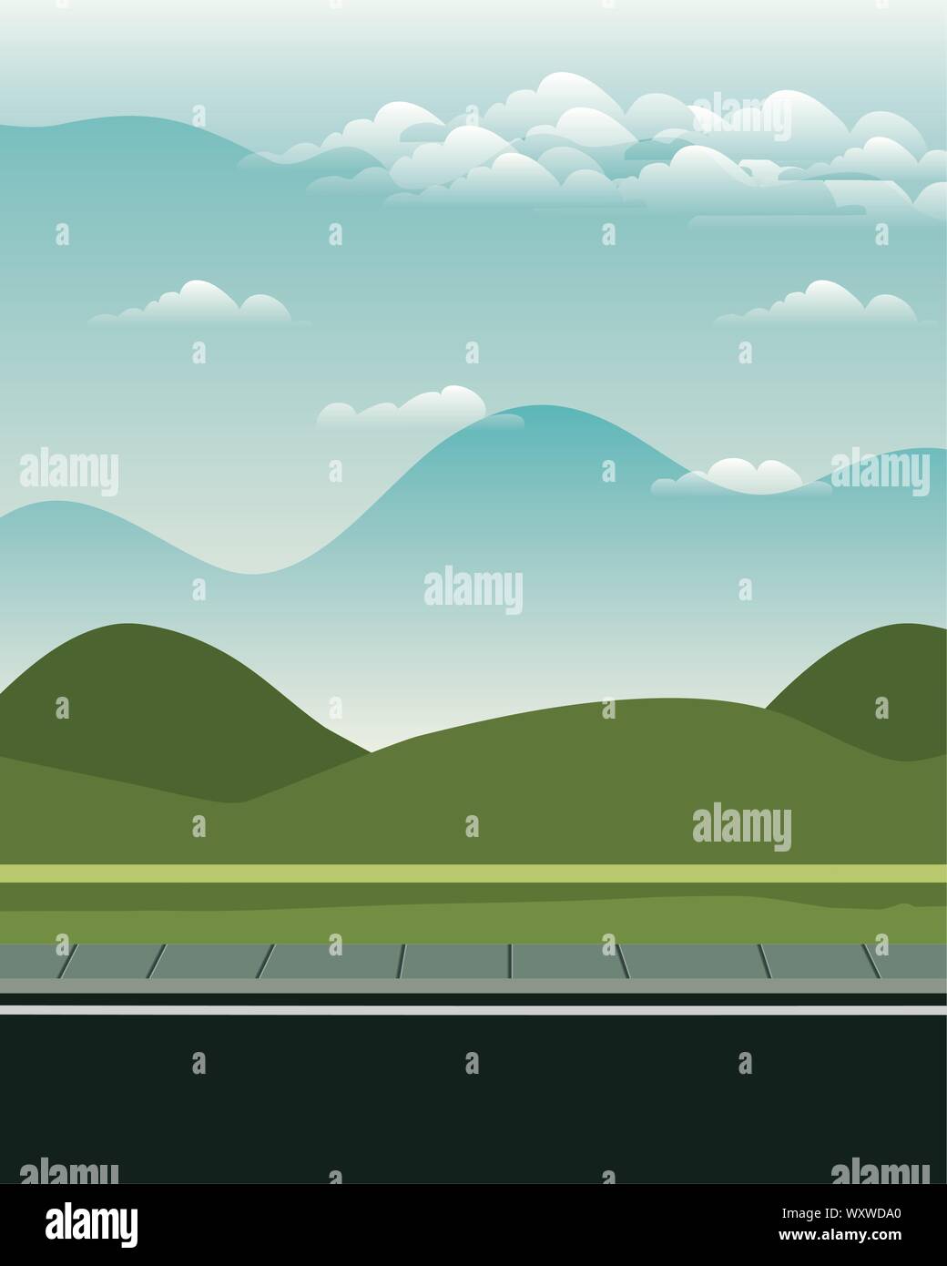 road and landscape scene icon Stock Vector Image & Art - Alamy