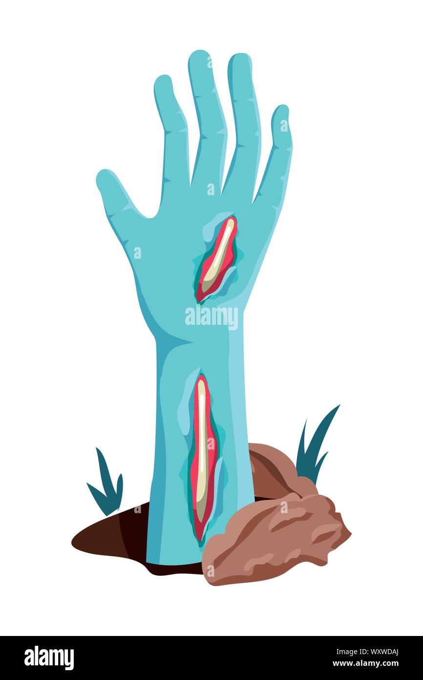 Zombie hand coming out ground Cut Out Stock Images & Pictures - Alamy