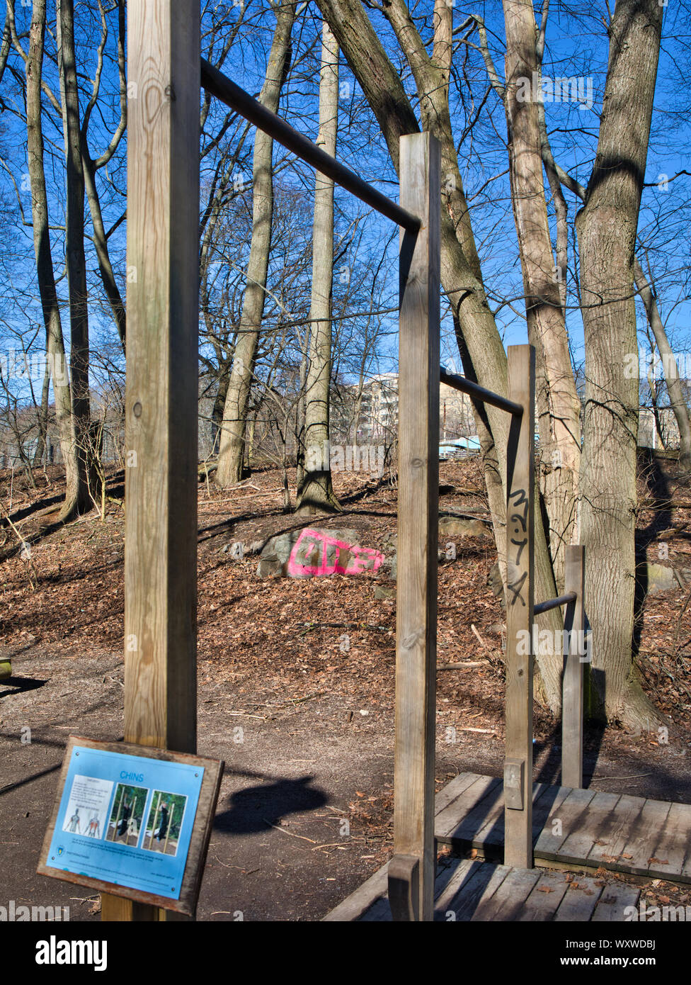 Eriksdal Utegym outdoor gym, Sodermalm, Stockholm, Sweden Stock Photo ...