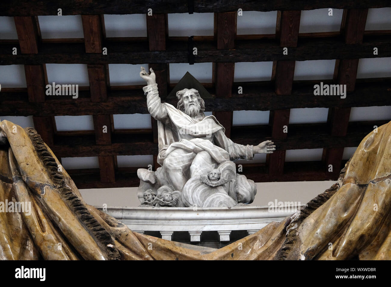 God the Father, statue on the High Altar in the Catholic Church of the ...