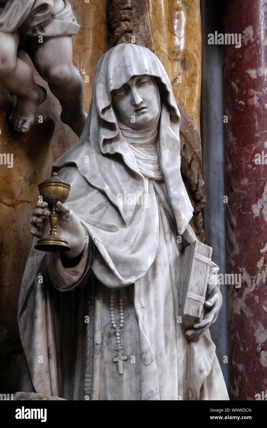 Saint Clare of Assisi, statue on the High Altar in the Catholic Church ...