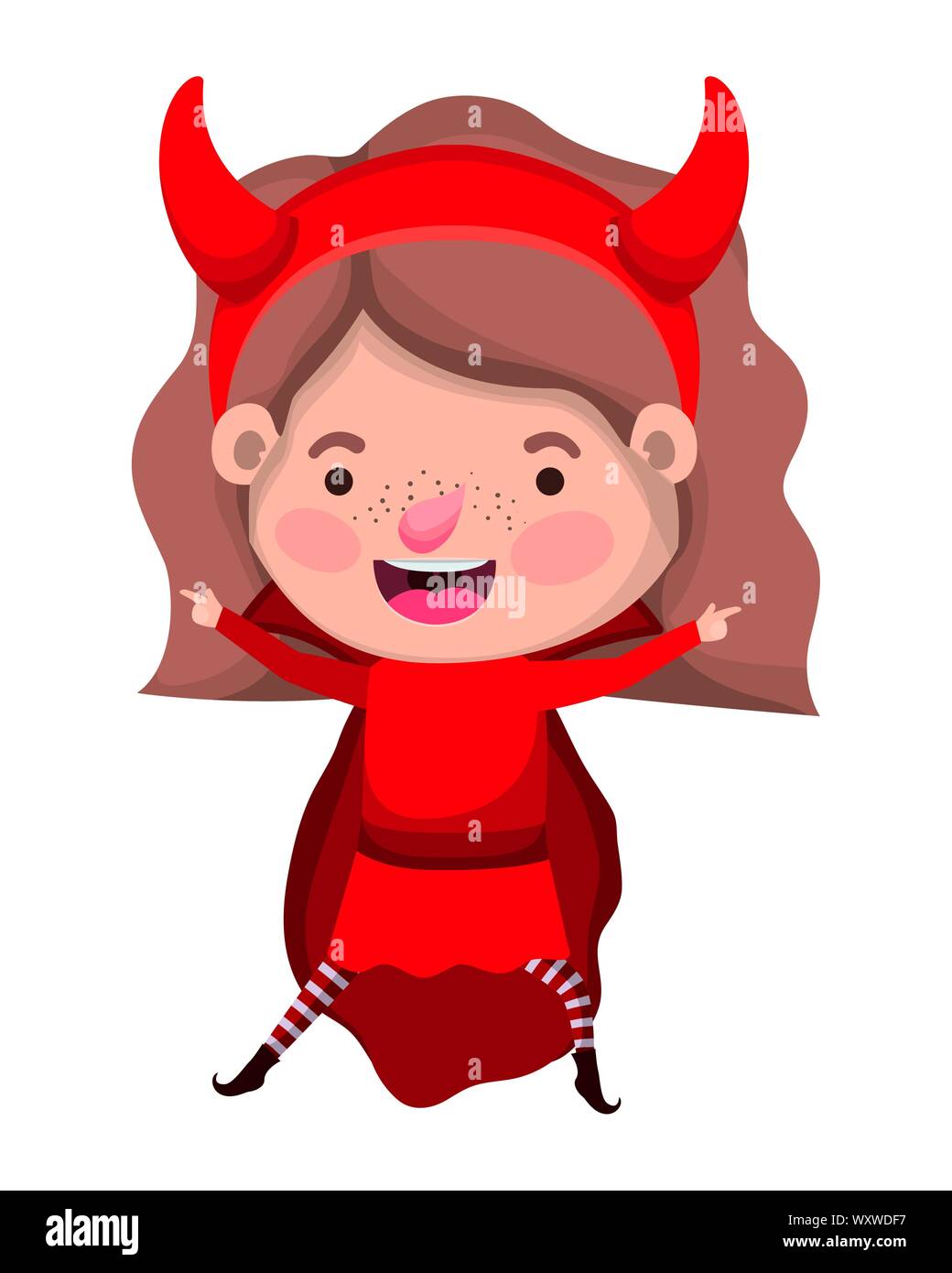 cute little girl with devil costume Stock Vector Image & Art - Alamy