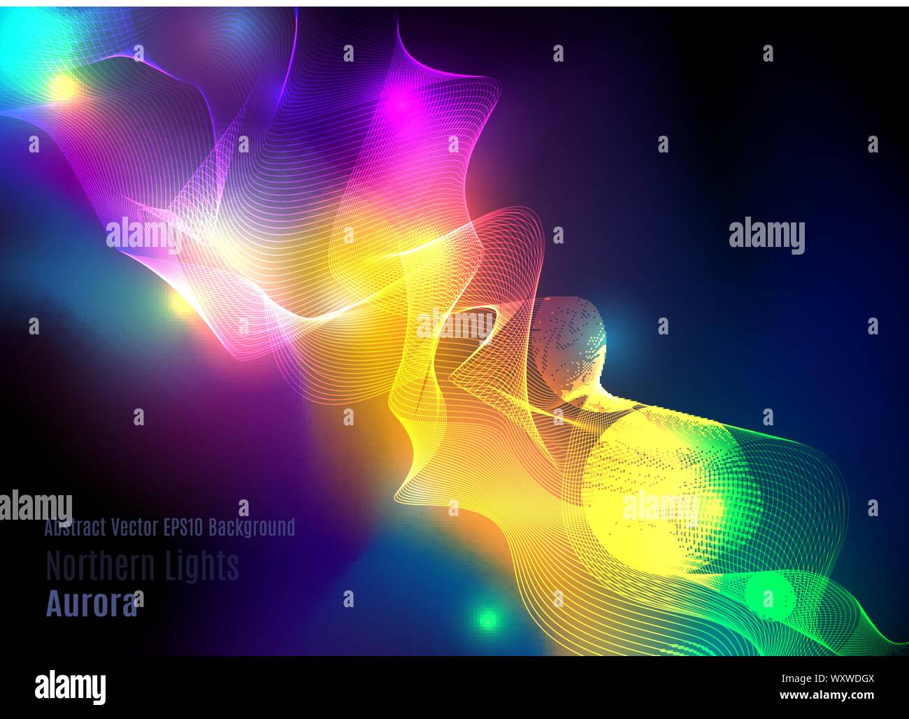 Aurora borealis shiny, abstract vector aurora australis background for ...