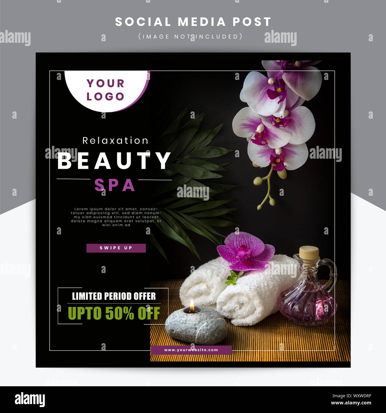 Health spa social media poster design vector illustration Stock Photo ...