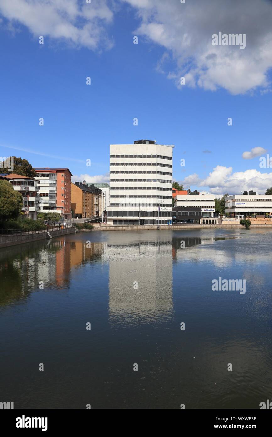 NORRKOPING, SWEDEN - AUGUST 25, 2018: Modern architecture in Norrkoping ... NORRKOPING, SWEDEN - AUGUST 25, 2018: Modern architecture in Norrkoping ...