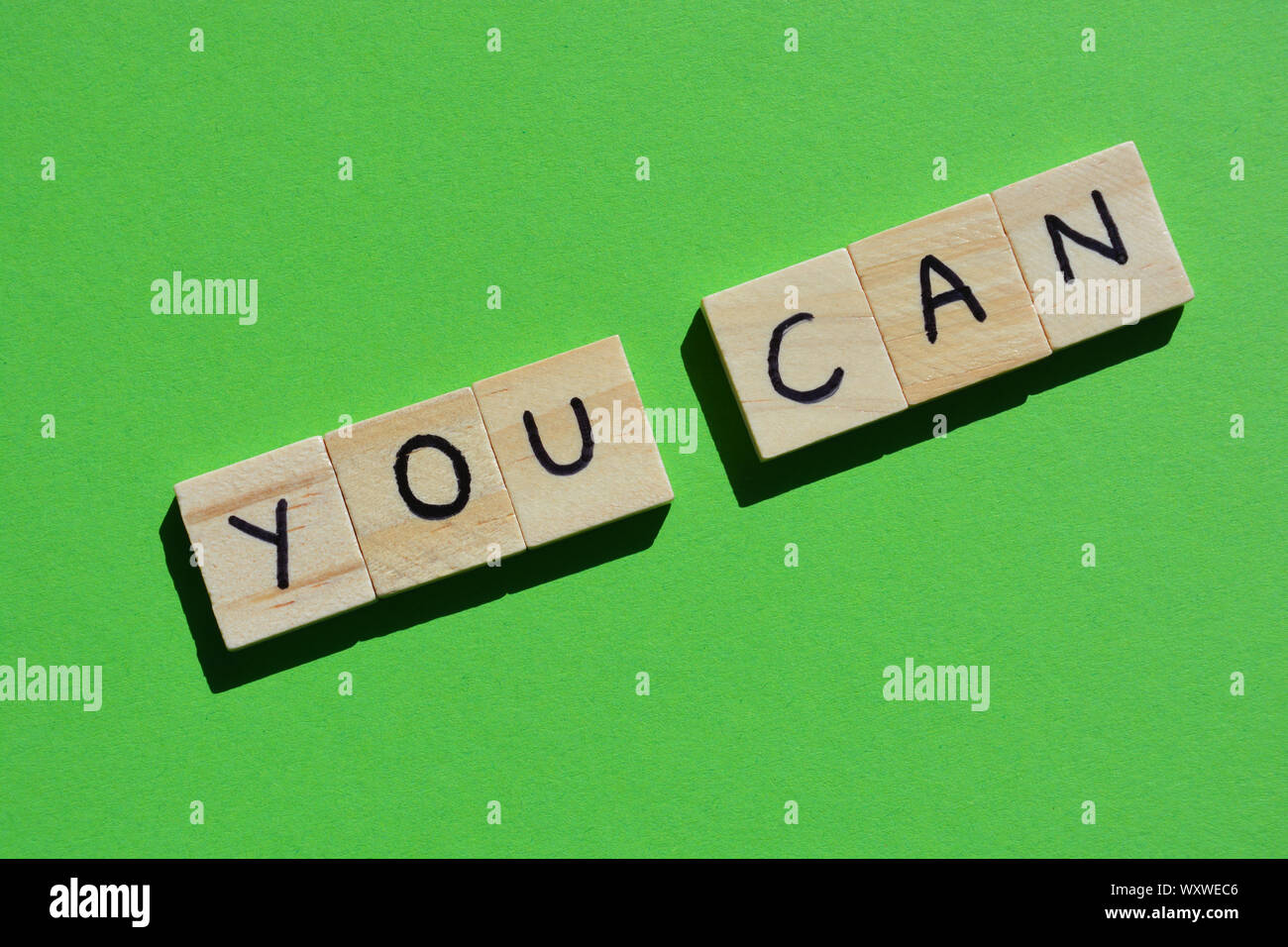 You Can, motivational words on a red background with copy space Stock ...