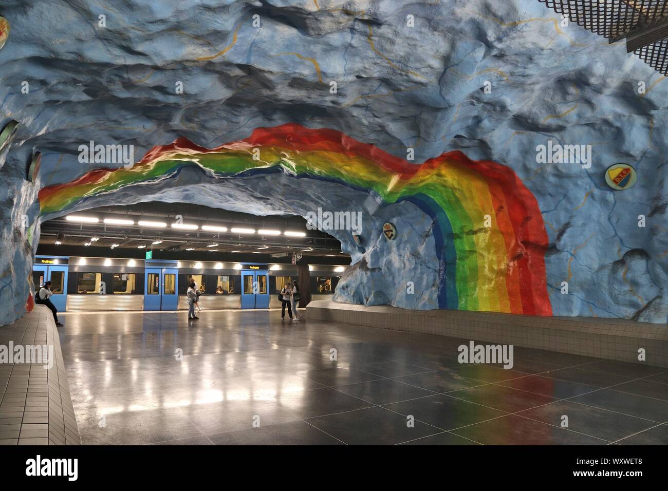 Stockholm stadion underground station hi-res stock photography and ...
