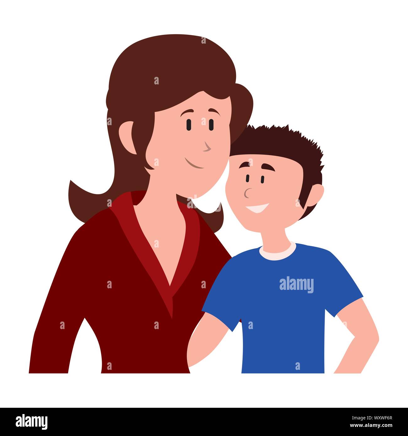 mother with her son smiling avatar character vector illustration design ...