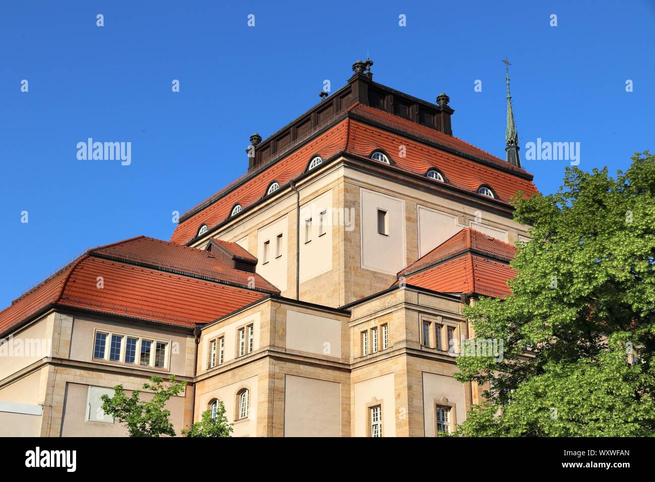 Chemnitz city in Germany (State of Saxony). Opera and theater building ...