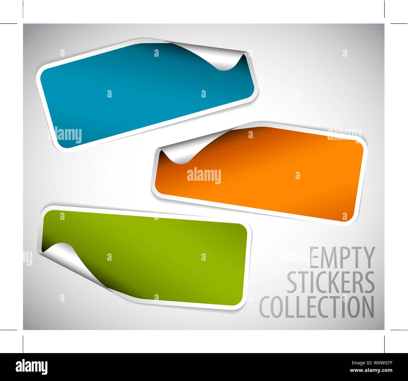 Set of blank rectangle labels with rounded corners Stock Vector Image ...