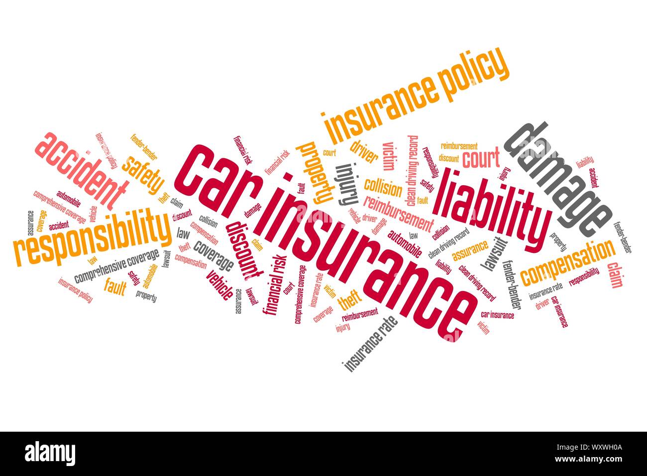 Car insurance policy concepts word cloud illustration. Word collage ...