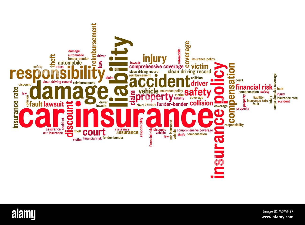 Car insurance policy concepts word cloud illustration. Word collage ...