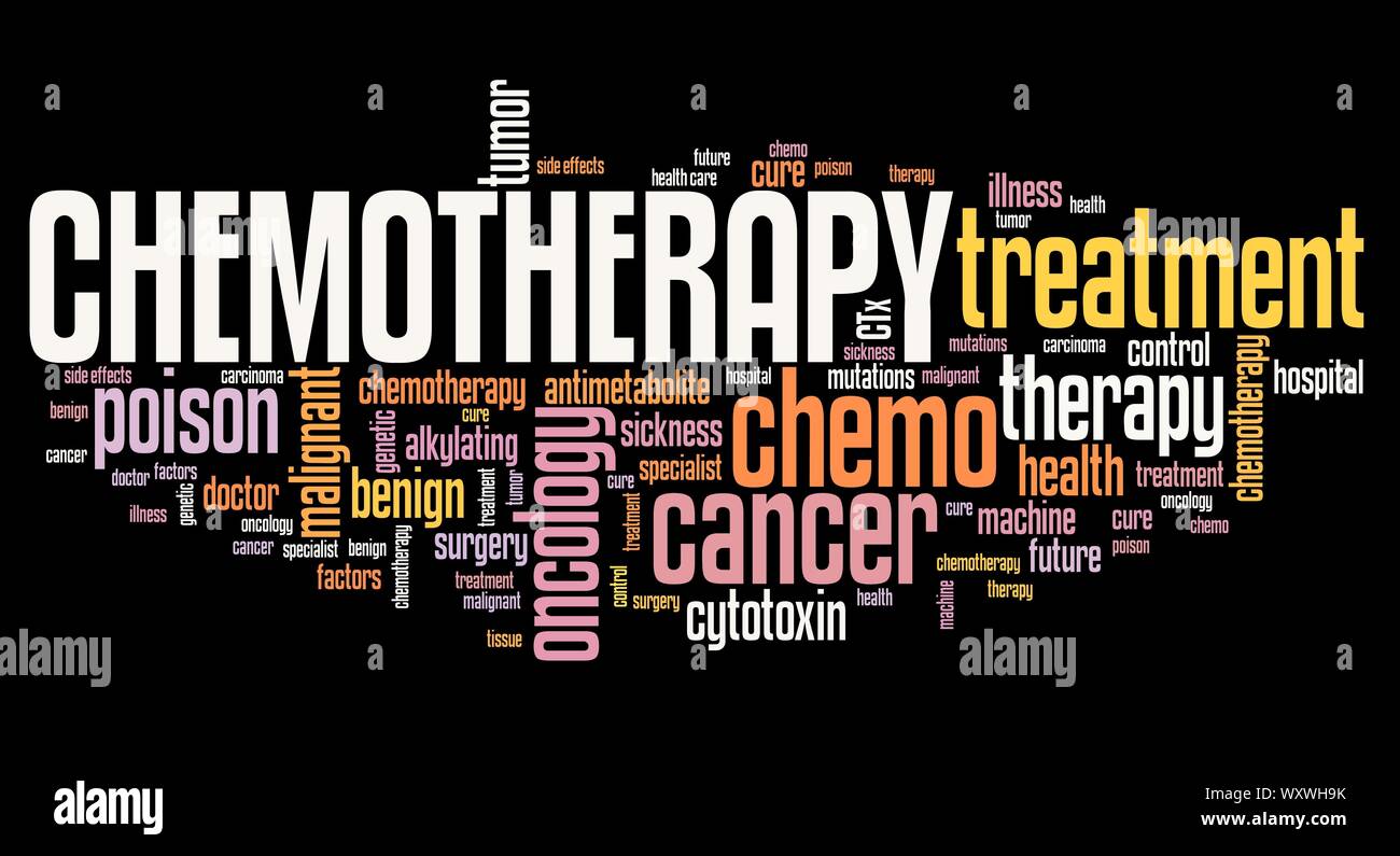 Chemotherapy treatment - cancer treatment type word cloud Stock Photo ...
