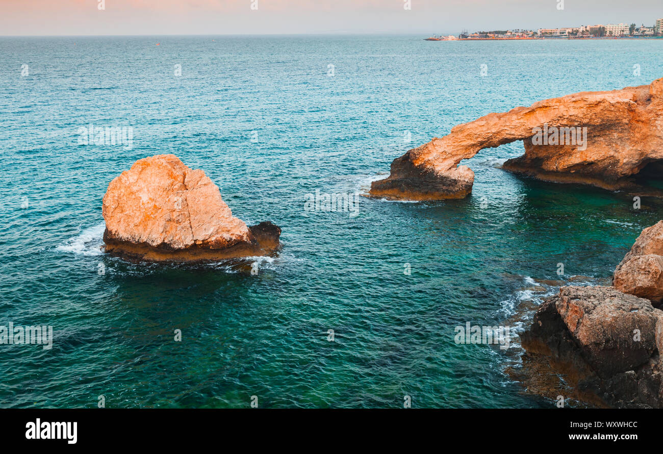 Mediterranean Sea coast. Summer landscape of Ayia Napa, Cyprus island ...