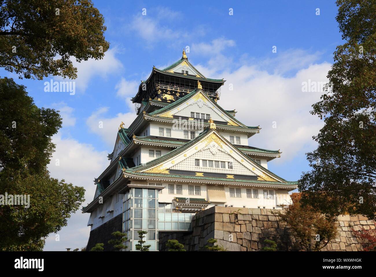 Osaka Castle, Japan. Architecture landmark - Japanese Castle Stock ...
