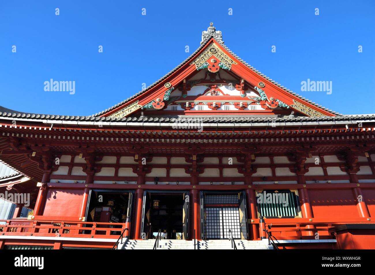 Sensoji Temple - landmark of Tokyo. Asakusa district wooden ...