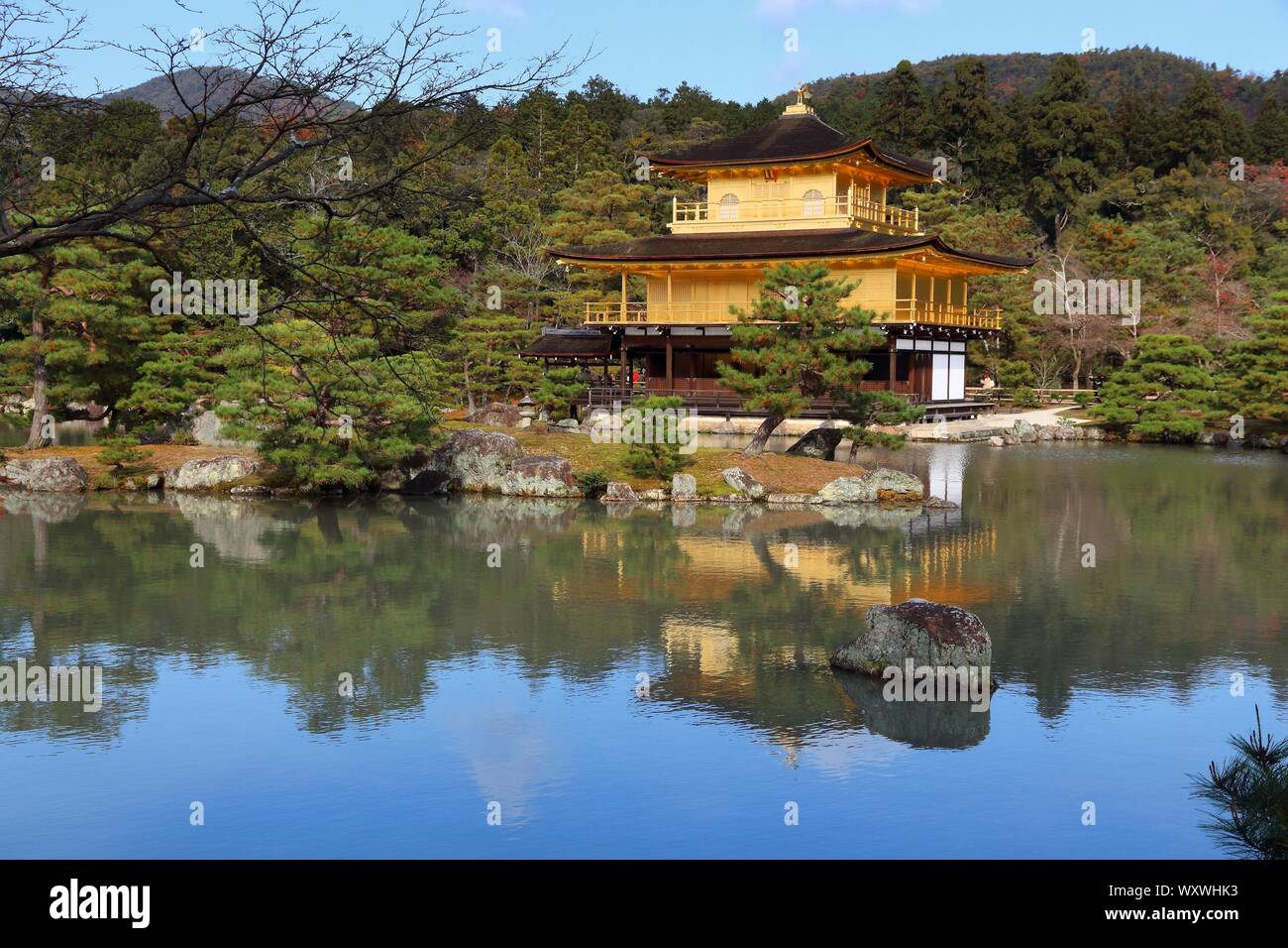 Kyoto temple - The Golden Pavilion (Kinkakuji). Beautiful temple ...