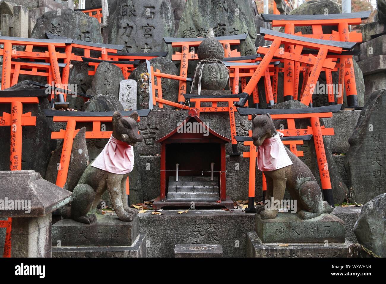 KYOTO, JAPAN - NOVEMBER 28, 2016: Small torii gates of Fushimi Inari ...