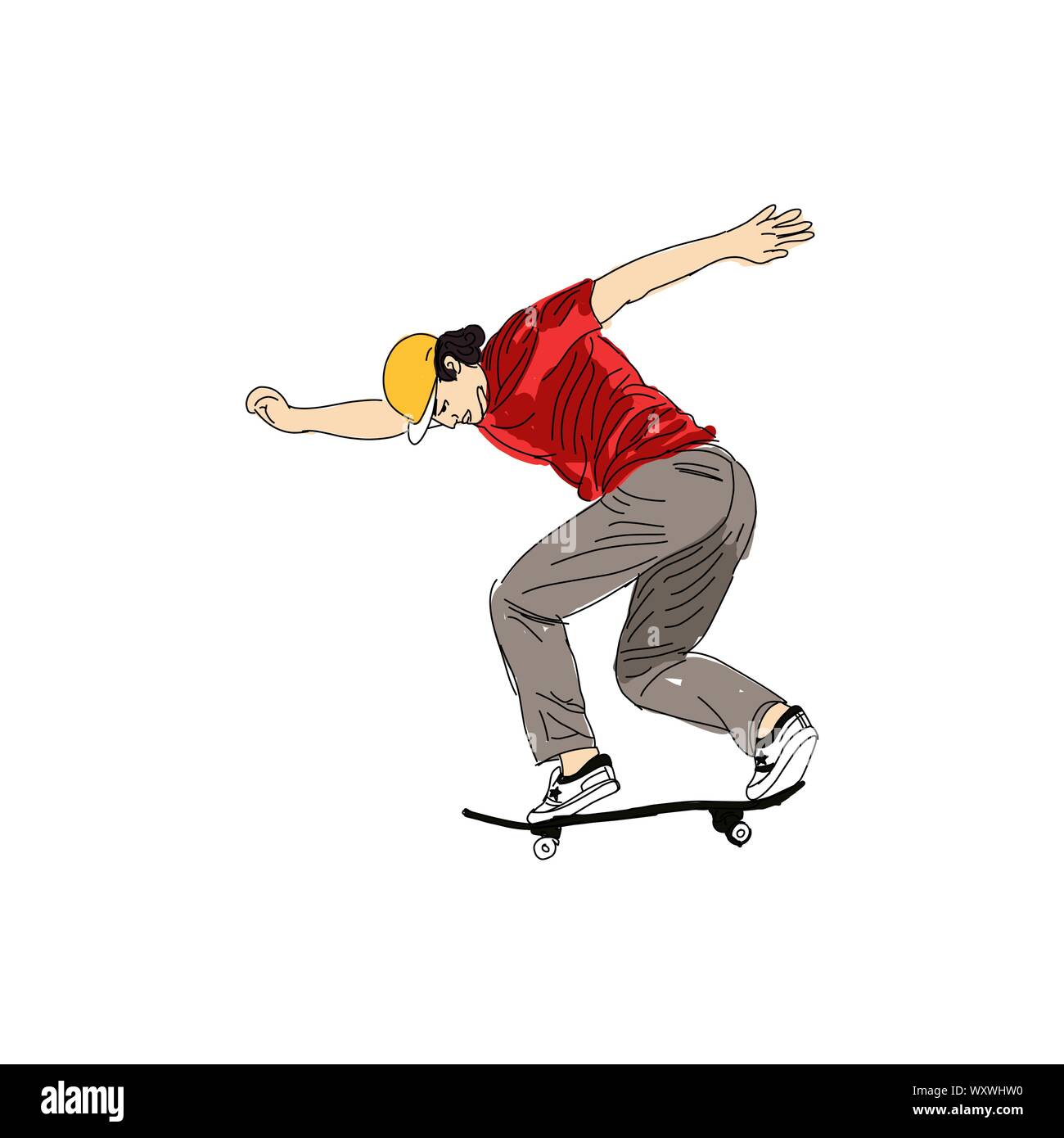 A skater style. Skateboard Vector illustration. Street sports ...
