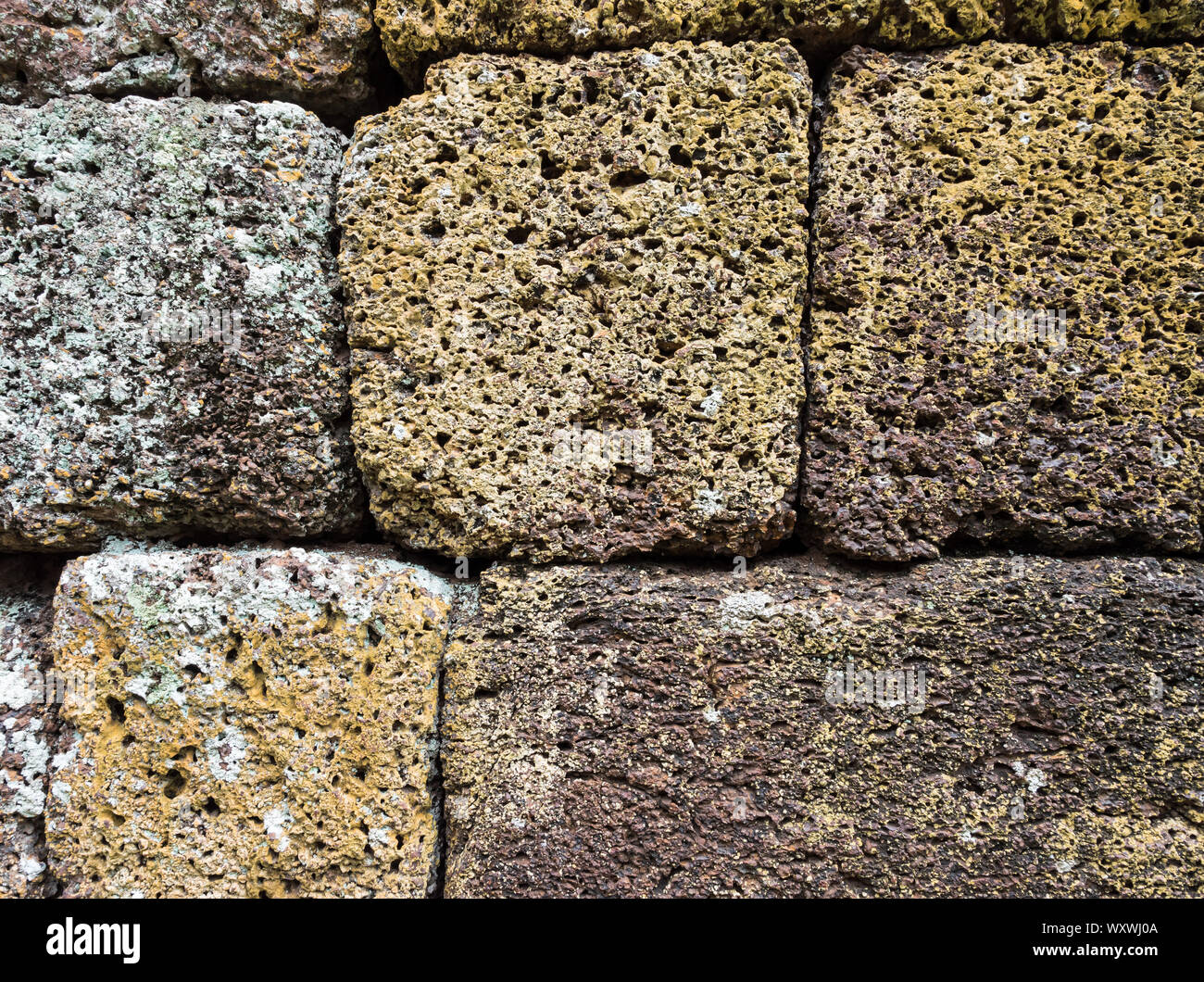 Old laterite stone wall texture hi-res stock photography and images - Alamy