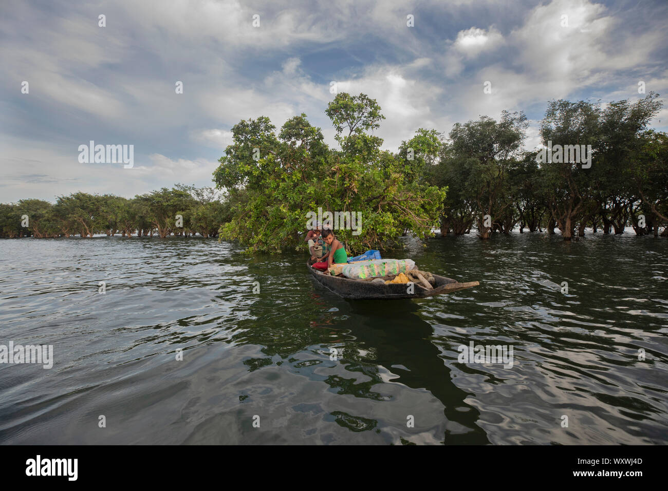 Sunamganj, Bangladesh - September 11, 2019: Tanguar haor located in the ...