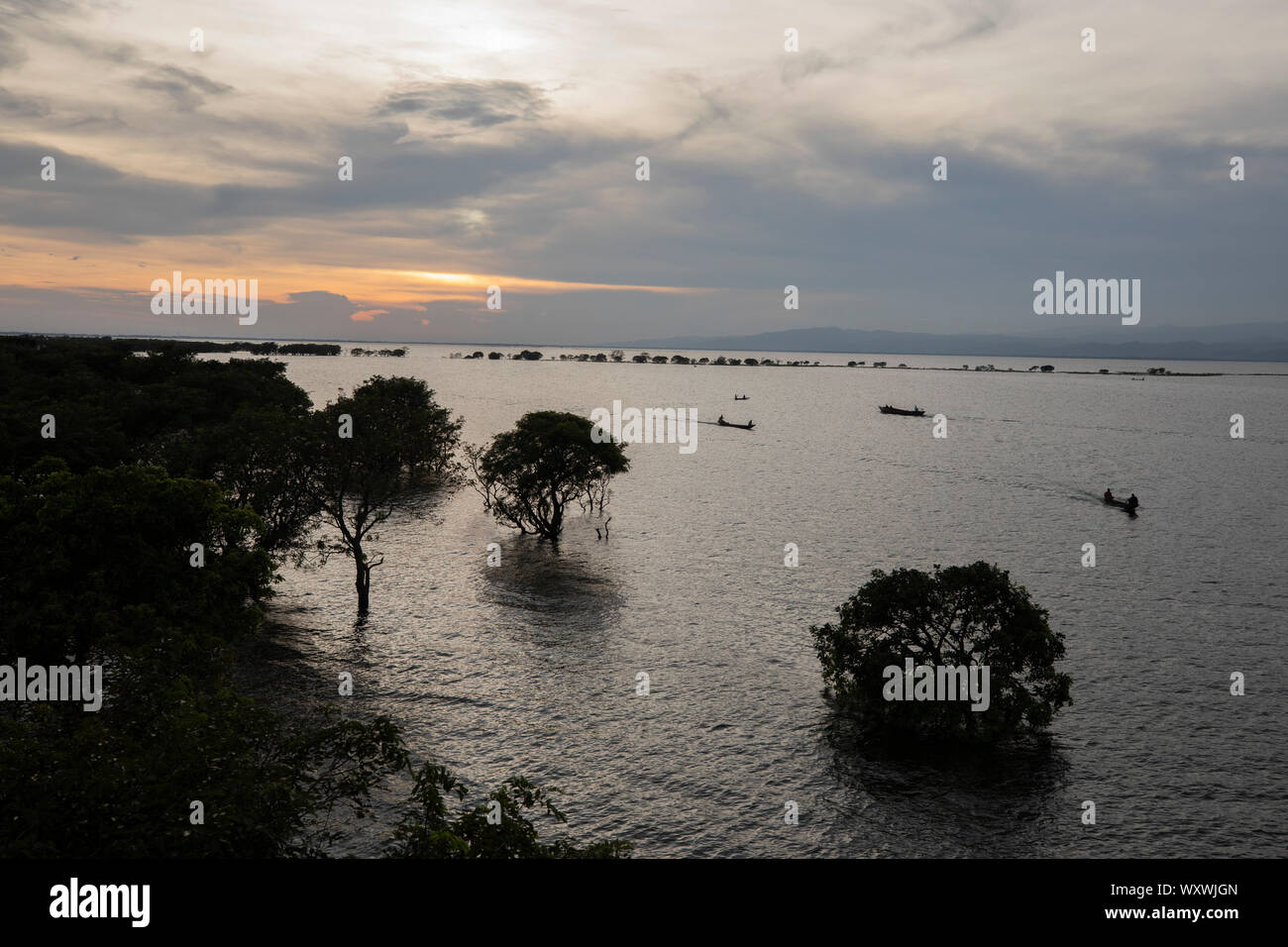 Sunamganj, Bangladesh - September 11, 2019: Tanguar haor located in the ...