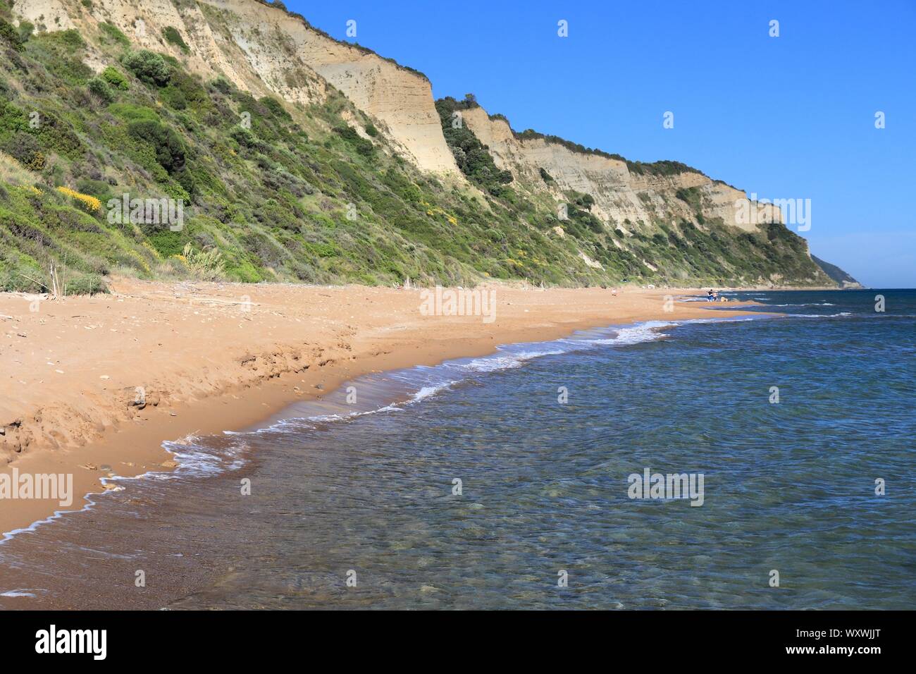 Greek island landscape. Corfu Island - Gardenos Beach landscape in ...