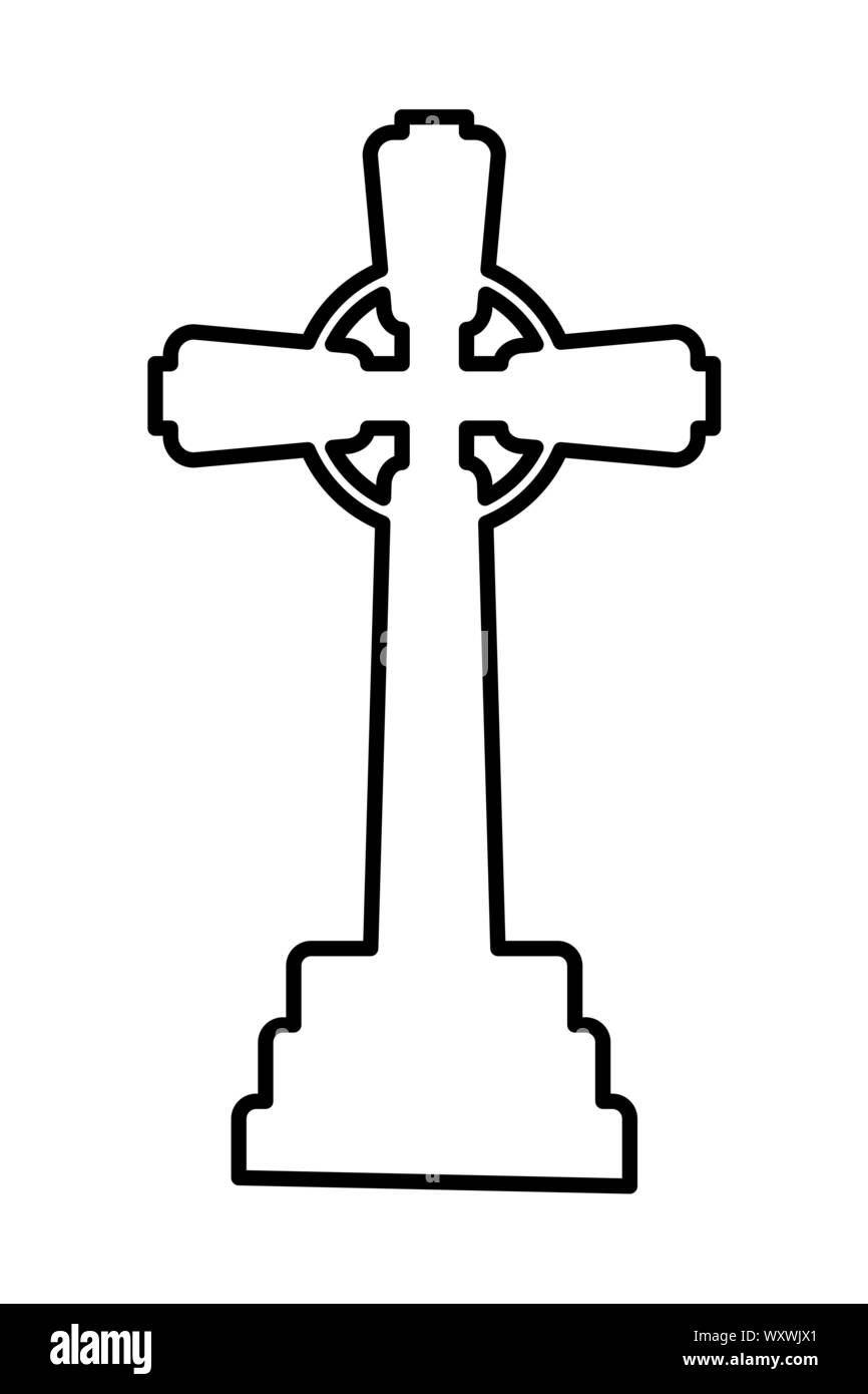 cemetery graveyard with cross icon Stock Vector Image & Art - Alamy