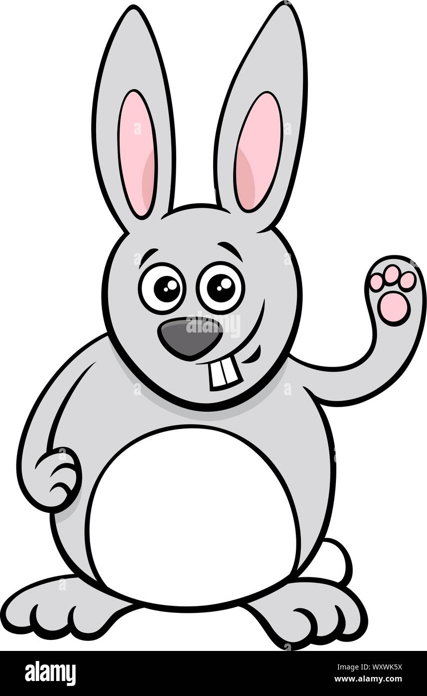 Cartoon Illustration of Funny Rabbit Comic Animal Character Stock ...