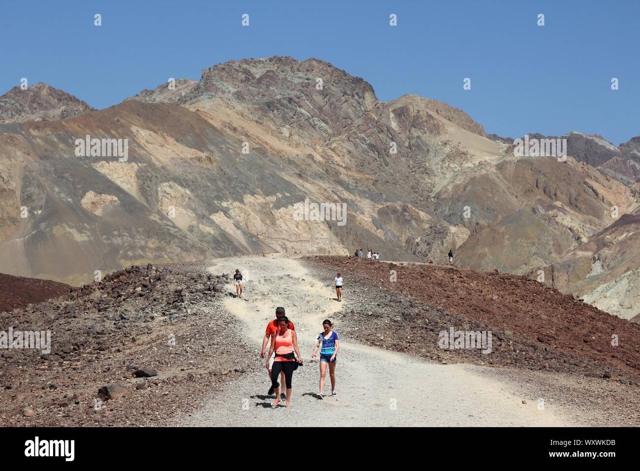 DEATH VALLEY, USA - APRIL 13, 2014: Tourists visit Death Valley ...