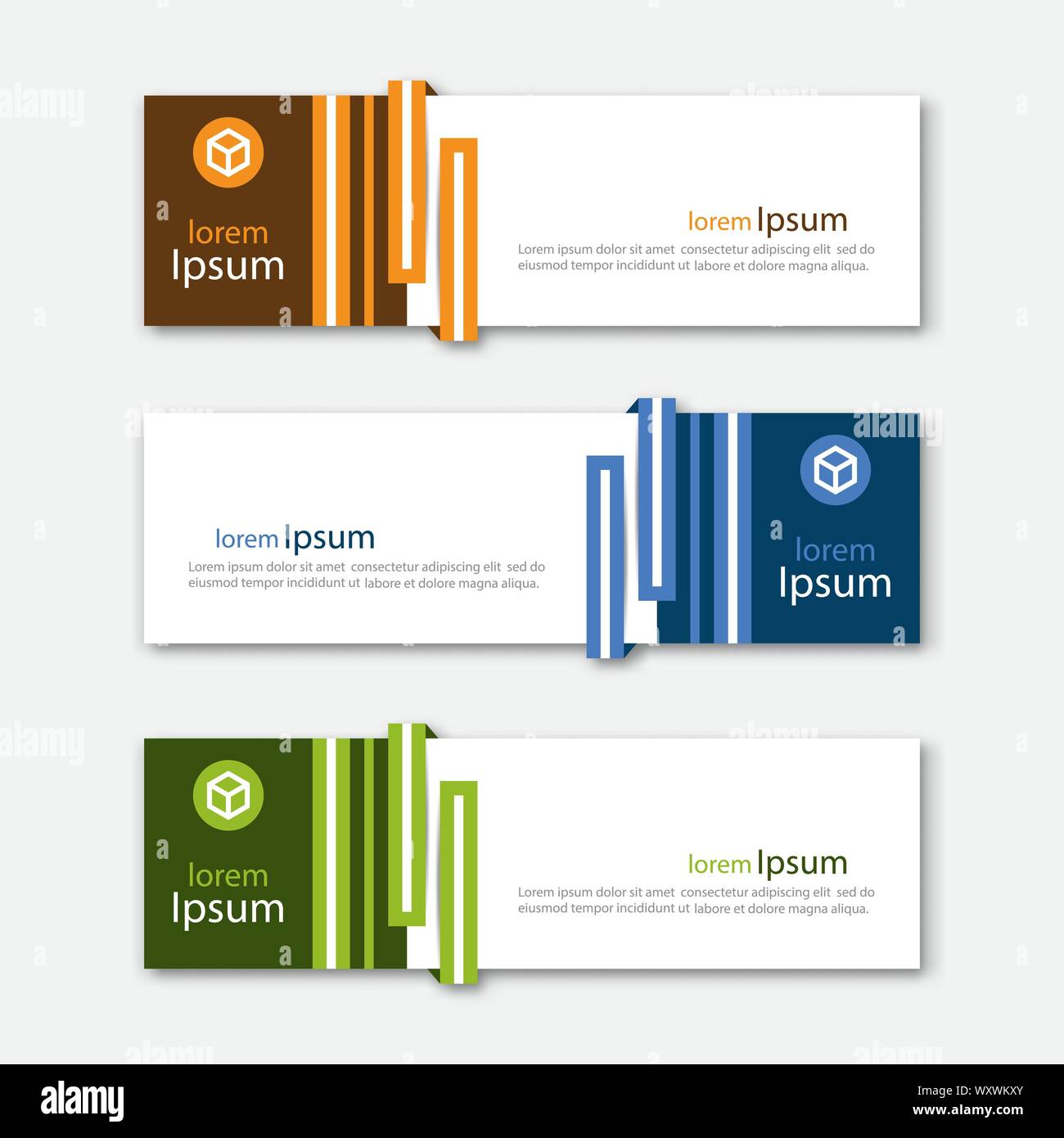 Set of abstract design banner template. Three different colors. Vector ...