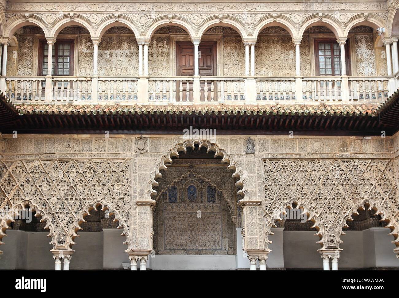 Seville, Spain - architecture of the Alcazar, UNESCO World Heritage ...