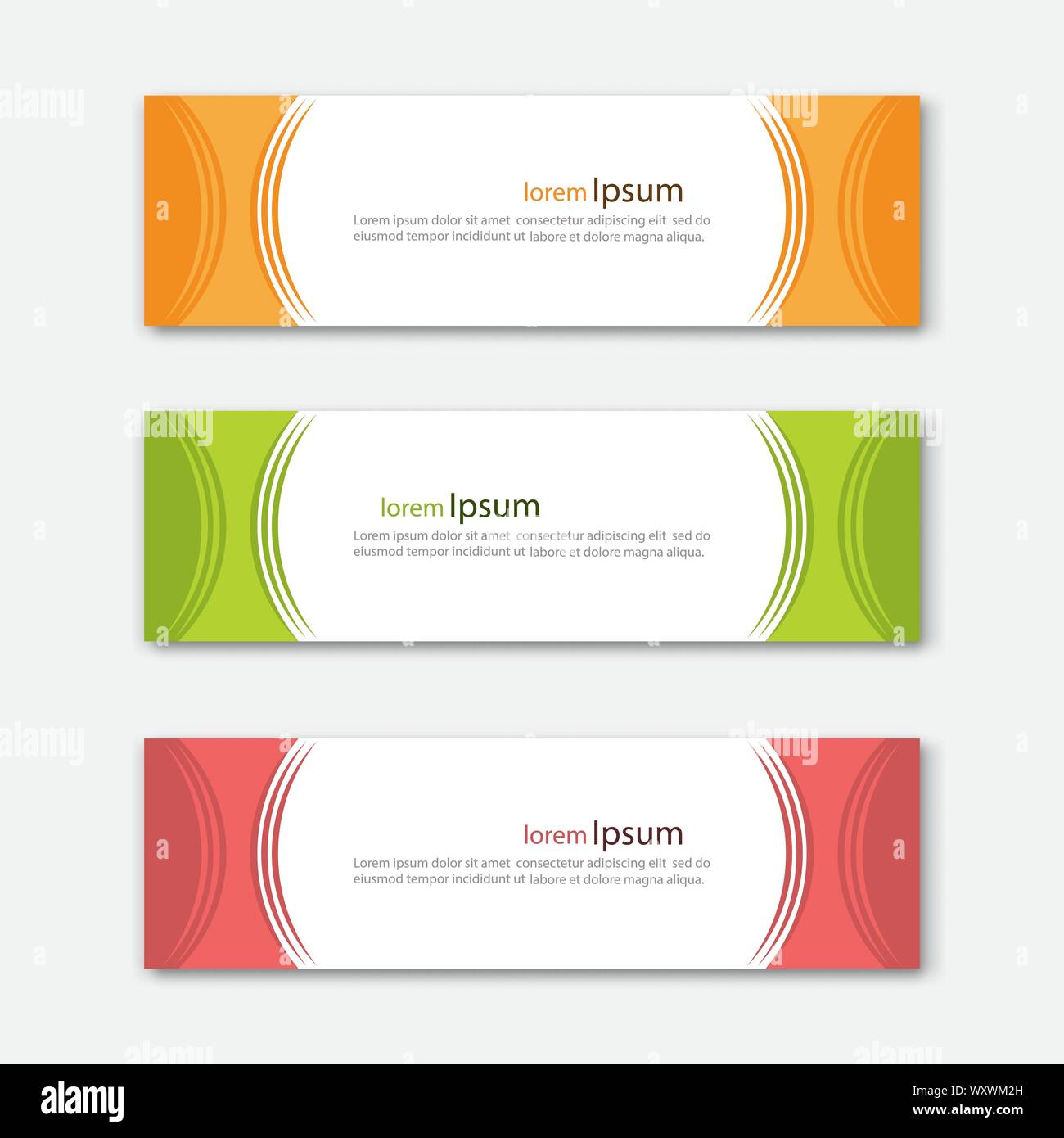 Set of abstract design banner template. Three different colors. Vector ...