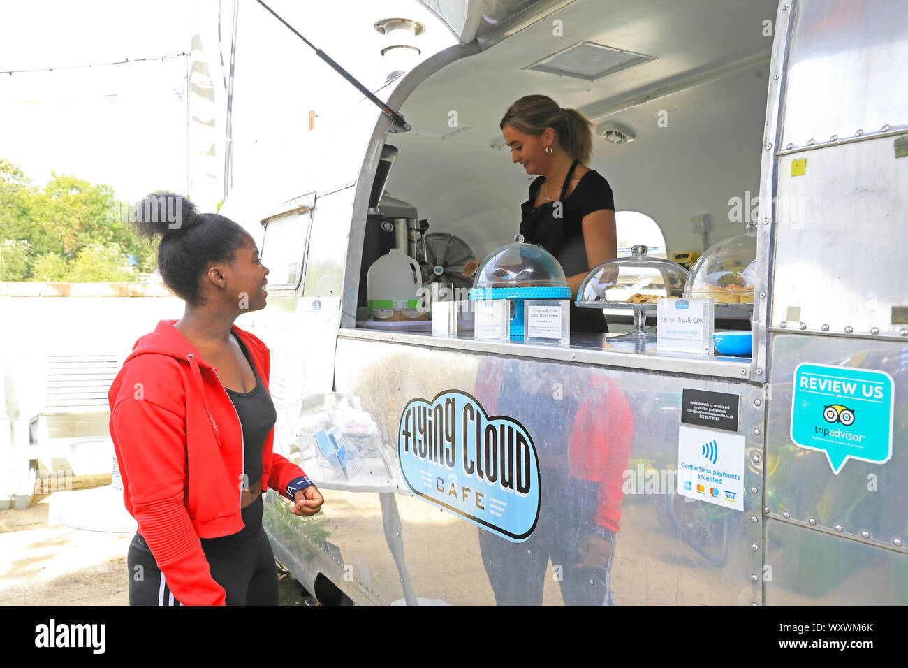 Trendy Flying Cloud cafe in an airstream by Teddington Lock, on the ...