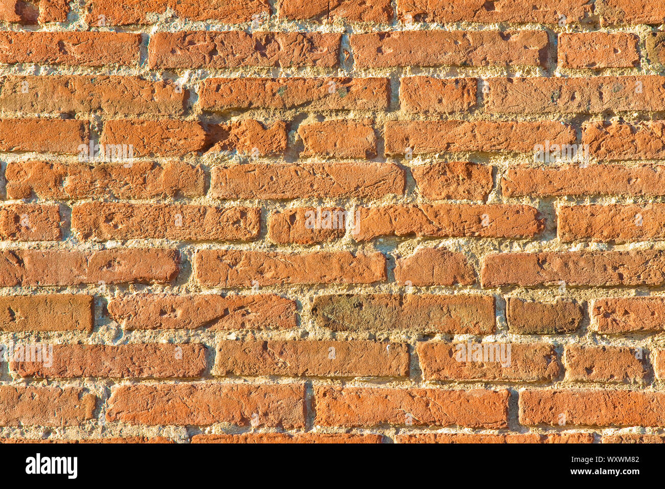 Old italian brick wall after an architectural restoration (Italy ...
