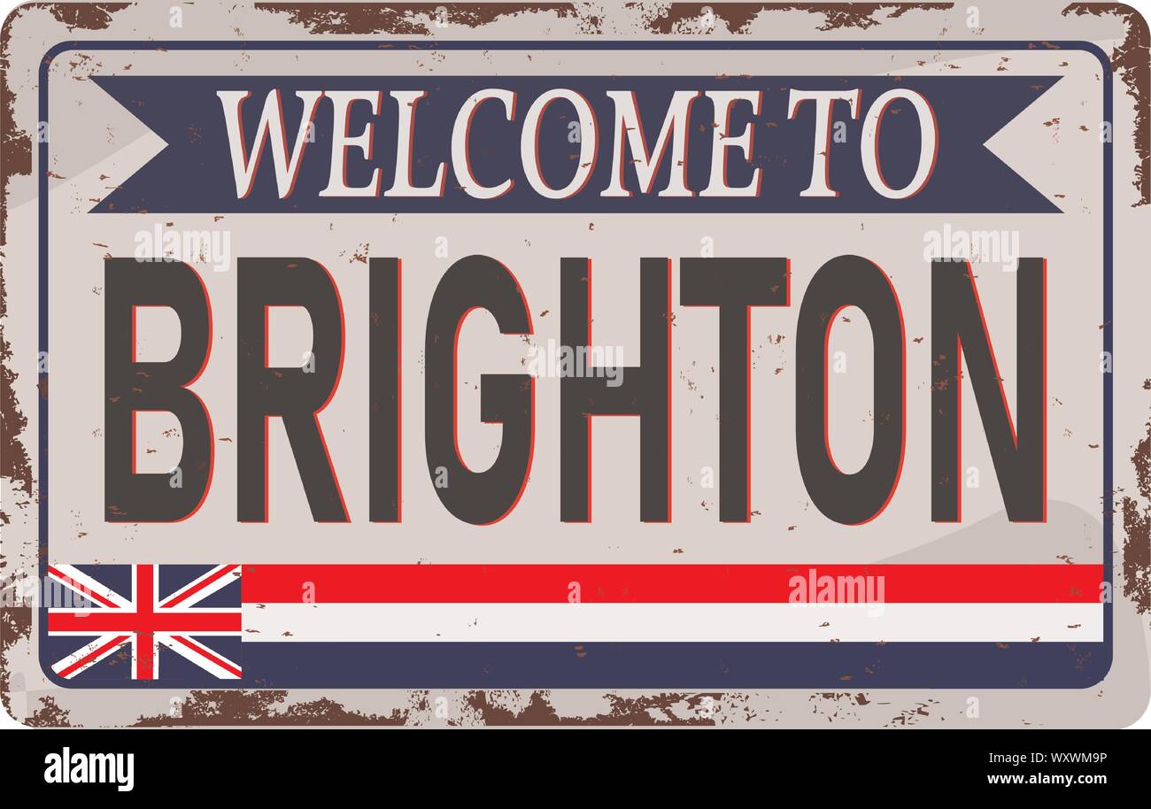 Antique poster brighton Stock Vector Images - Alamy