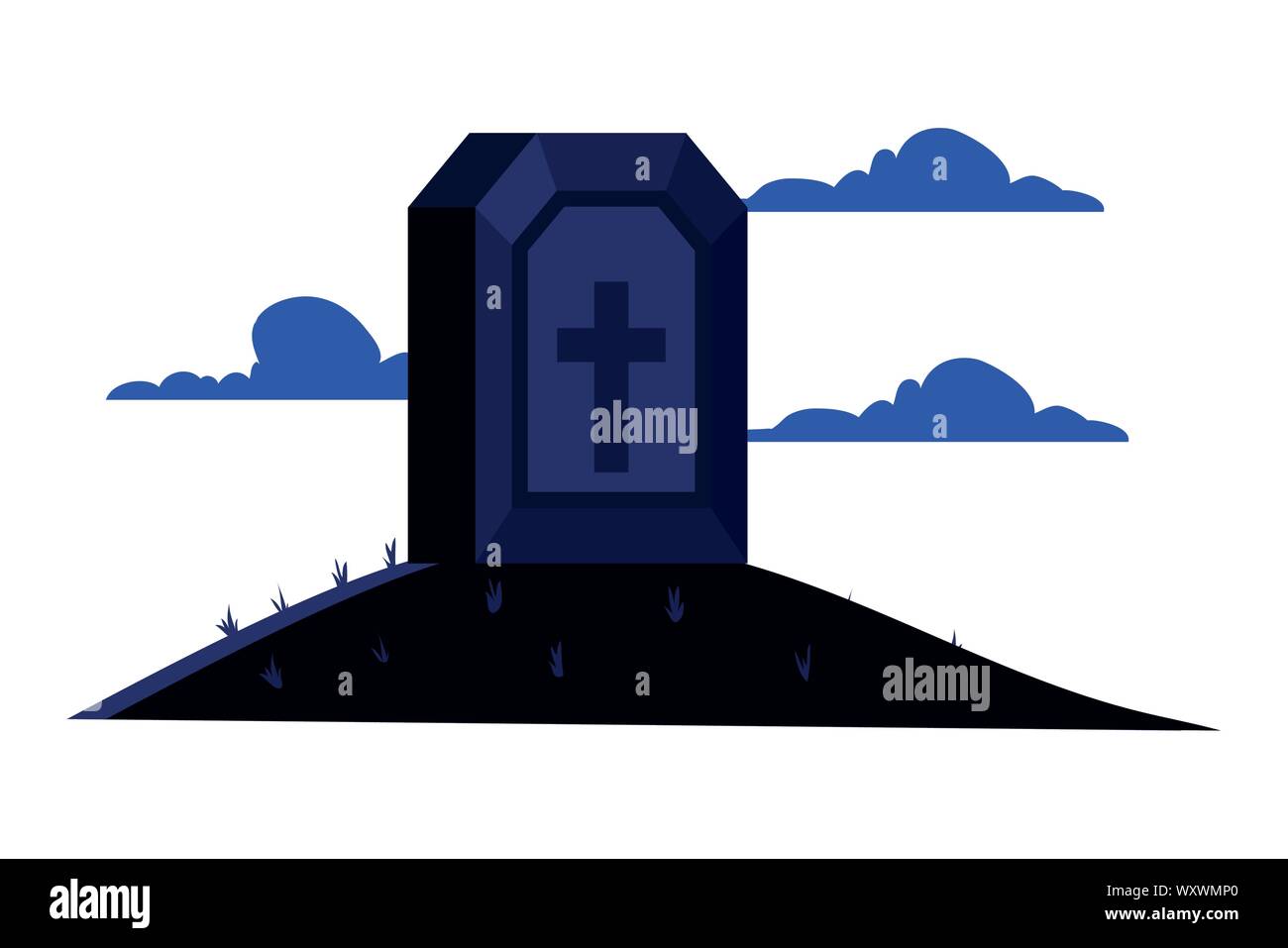 cemetery graveyard with cross icon Stock Vector Image & Art - Alamy