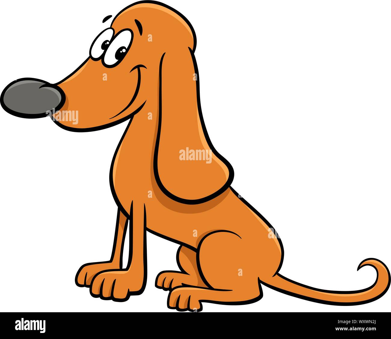 Cartoon Illustration of Funny Dog or Puppy Animal Character Stock ...