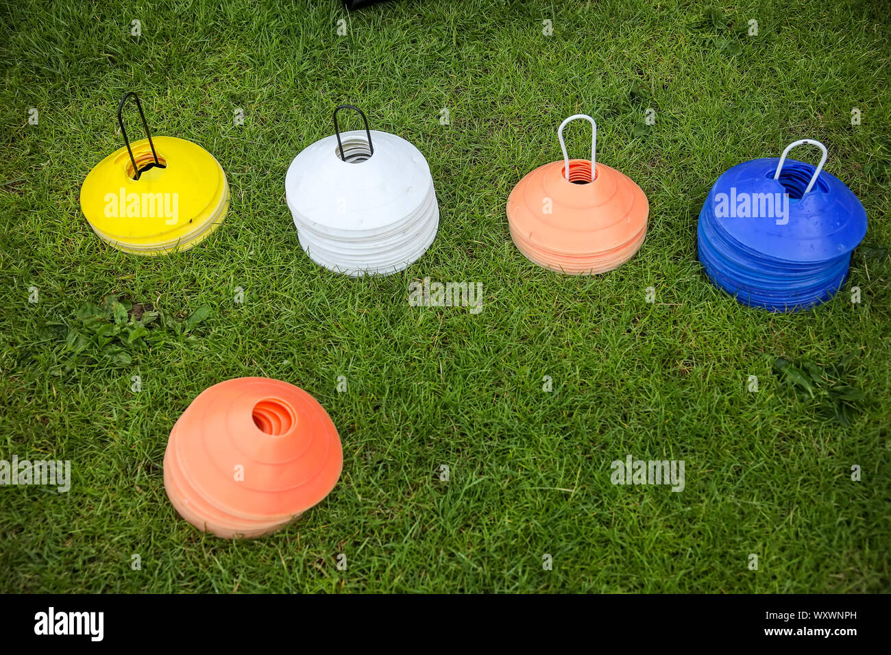 Soccer (football) training equipment Stock Photo - Alamy
