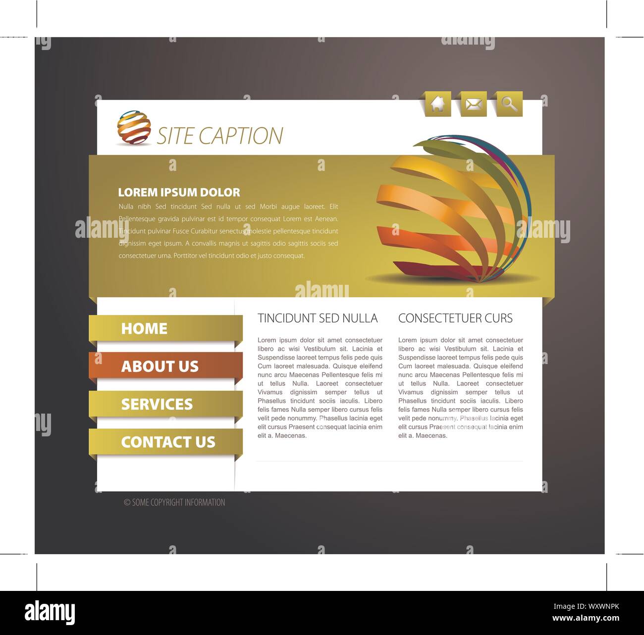 Modern web page template - with 3d navigation items Stock Vector Image ...