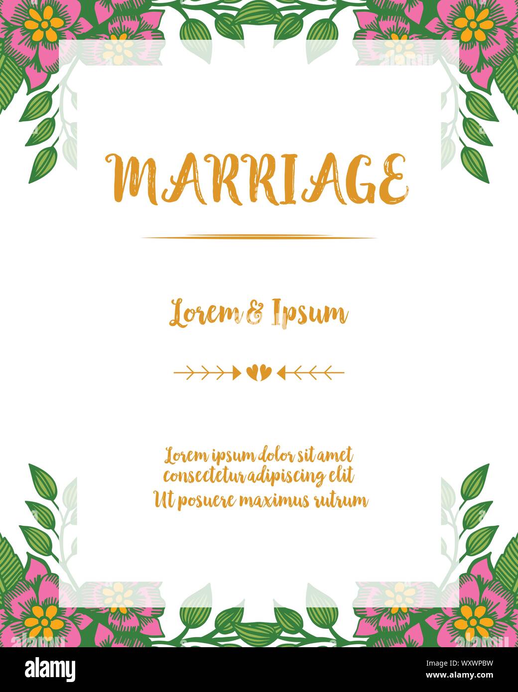 Handwritten marriage in various colors, with art of abstract colorful ...