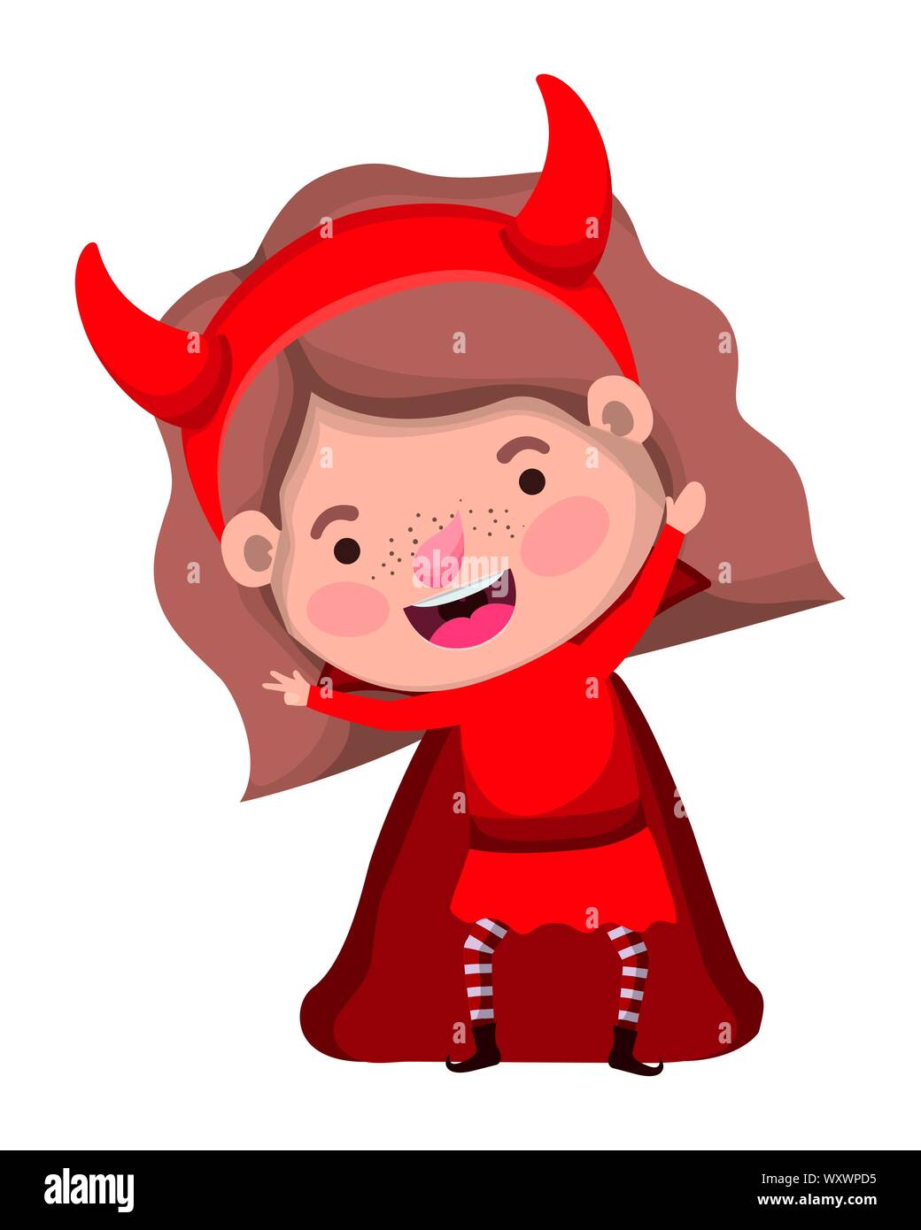 cute little girl with devil costume Stock Vector Image & Art - Alamy